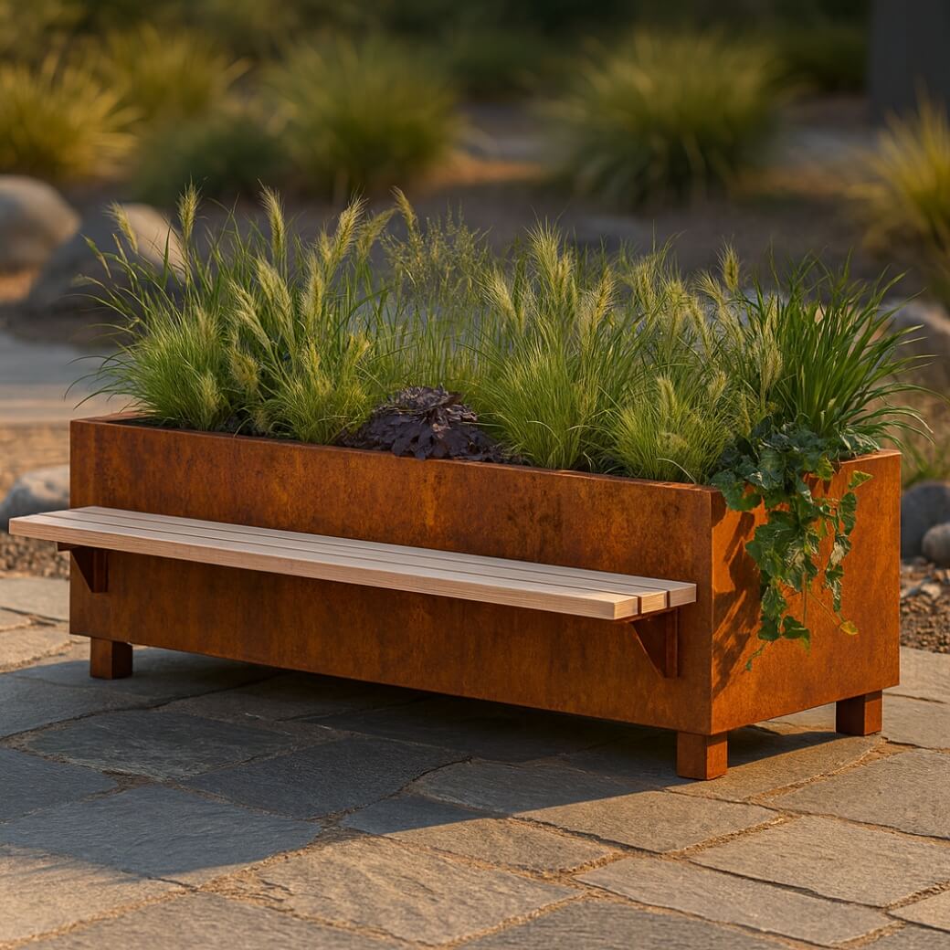 Outdoor Bench – 20 mm Corten/Steel Brackets for Durable Benches